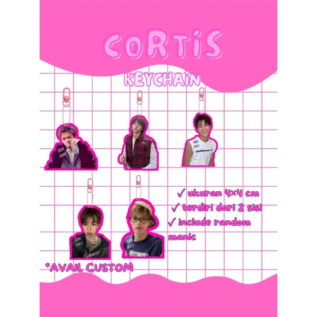 Jual KEYCHAIN CORTIS PINK UKURAN 4×4 CM (AVAIL CUSTOM) | Shopee Indonesia