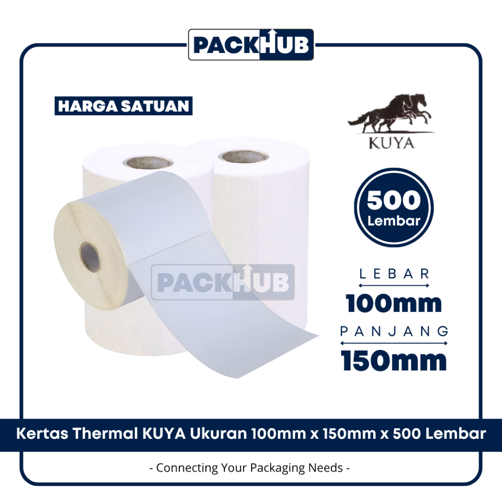 Jual [PACKHUBJKT] Kertas Thermal KUYA Ukuran 100mm x 150mm x 500 Lembar ...