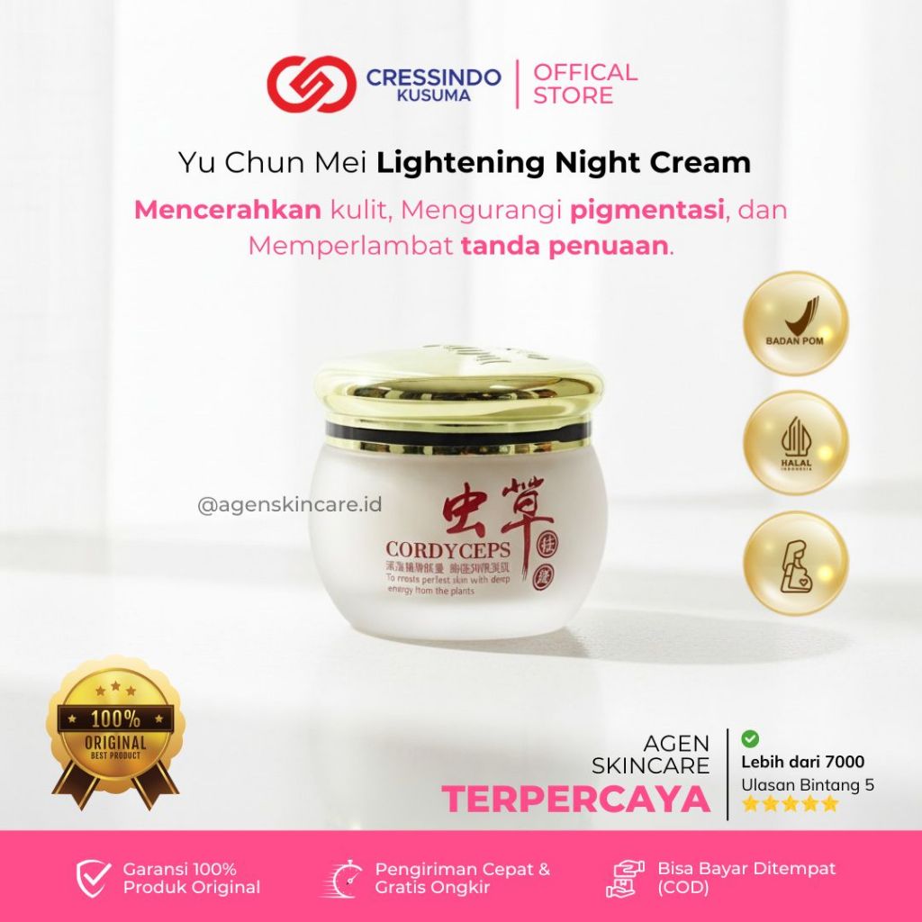 Jual [BPOM ORIGINAL LOKAL] YU CHUN MEI CORDYCEPS Lightening Night Cream ...