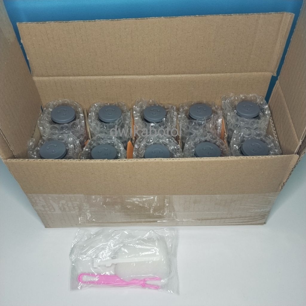 Jual Botol Kaca Asi 100ml Tutup Karet Tebal Isi 10pcs Free spon cuci ...