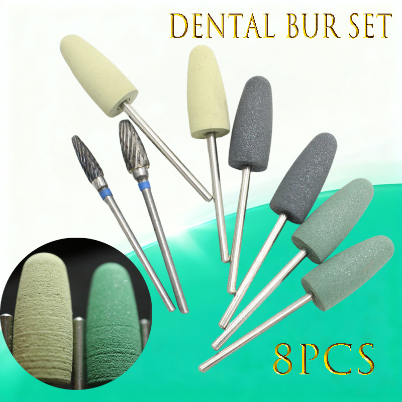 Jual 8pcs burs poles gigi set / dental bur acrylic trimmer poles ...