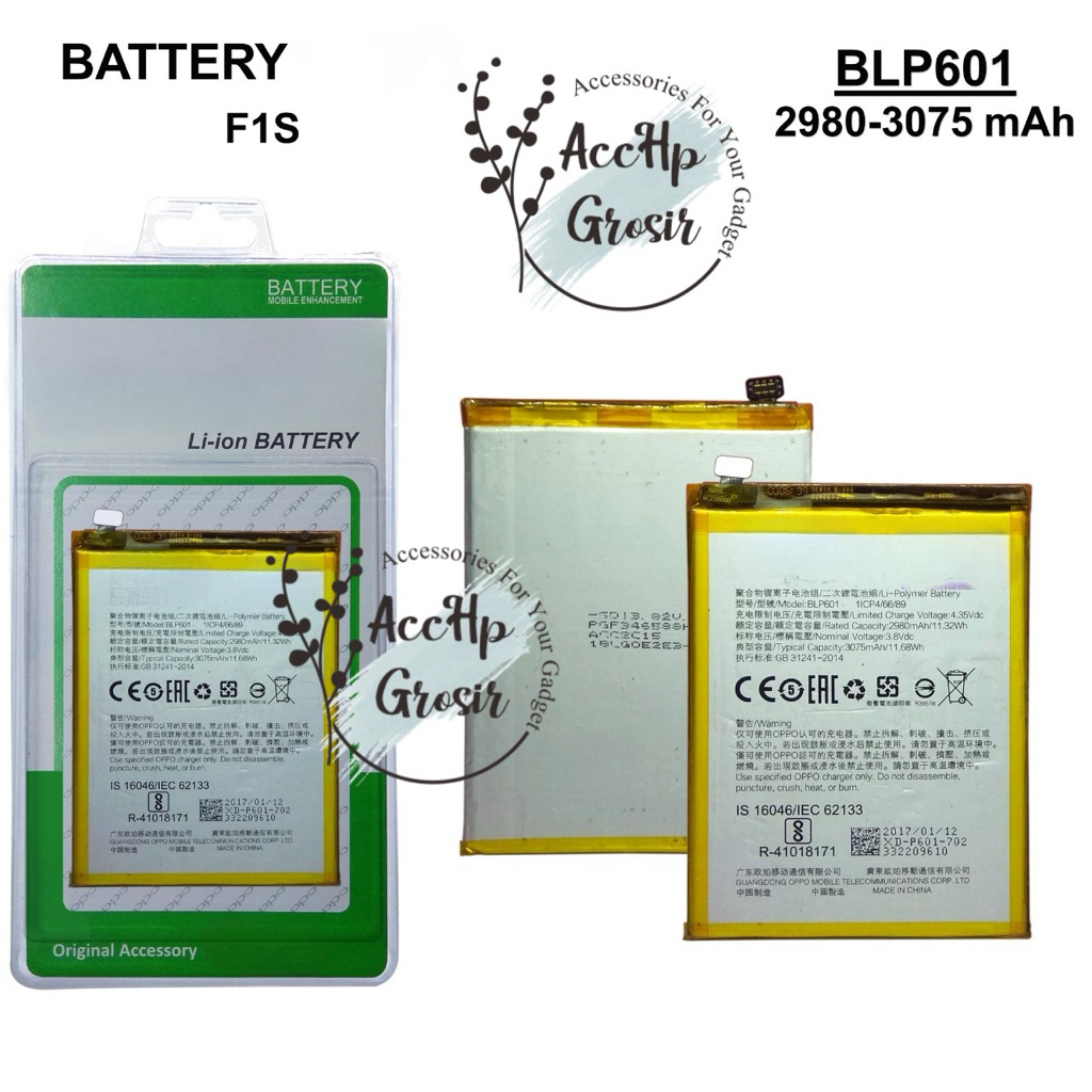 Jual Battery Baterai BLP 601 Batre F1S / A59 / A53 2015 BLP601 Original ...