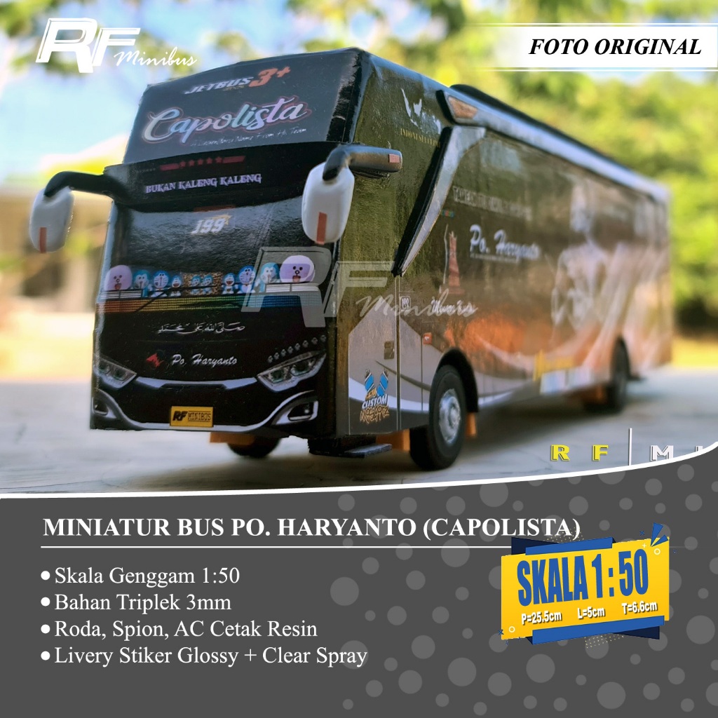 Jual Miniatur Bus Po. Haryanto Jetbus 3 (Capolista) Skala 1:50 | Shopee ...