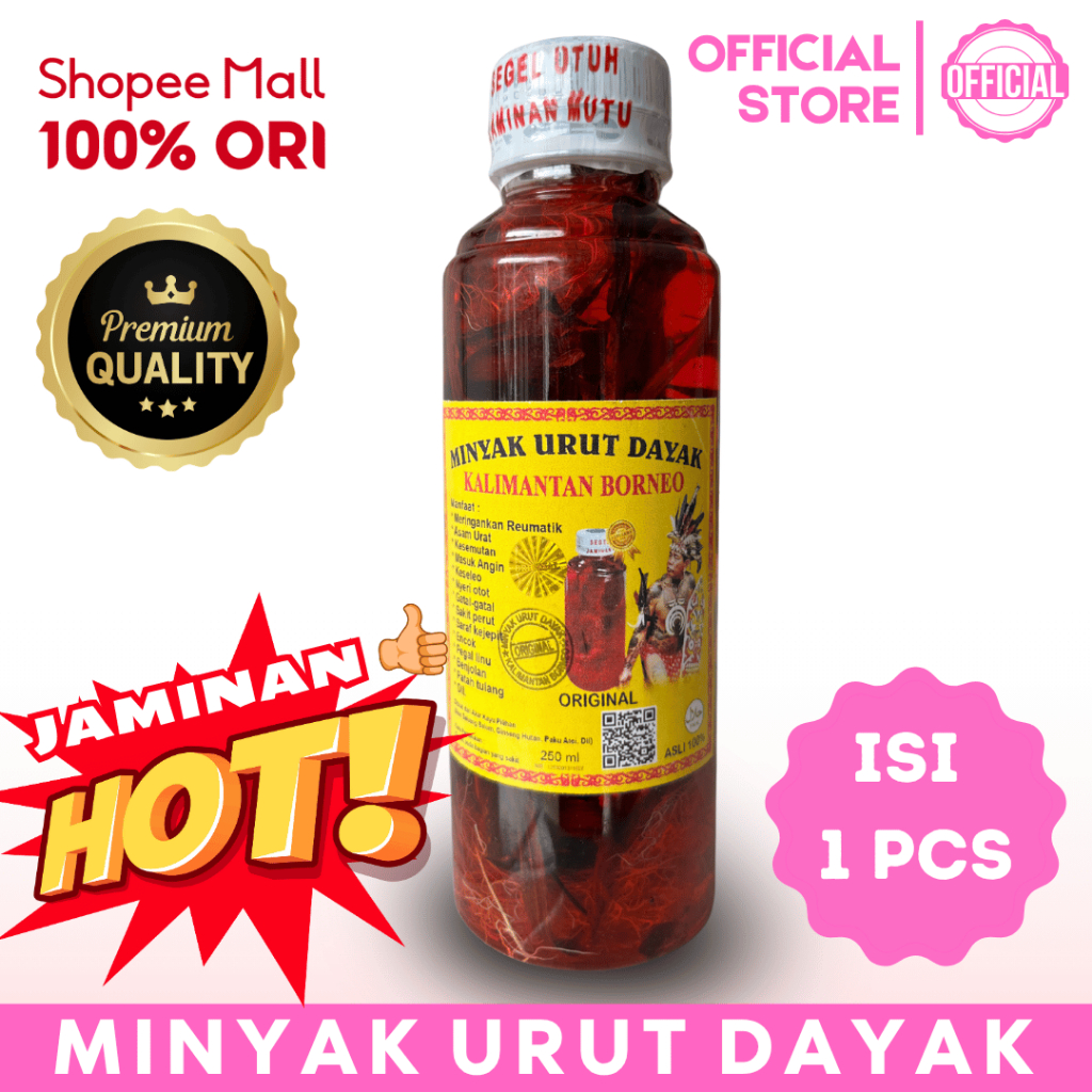 Jual Minyak Dayak Lebel Merah 250 ml Asli Original | Shopee Indonesia