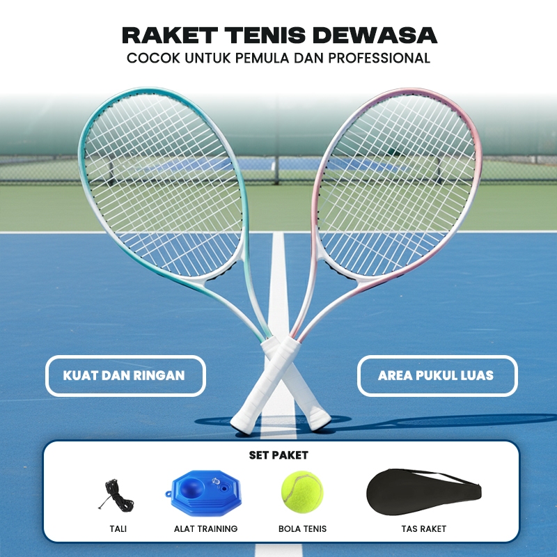Jual Raket Tenis Lapangan Dengan Bola Tenis Berkualitas Tinggi Cocok ...