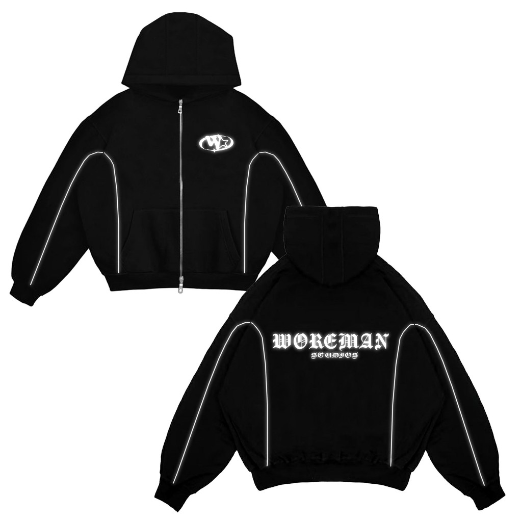 Jual WRMN Hoodie Zipper Boxy List Reflektive Sablon Menyala Hoodie ...