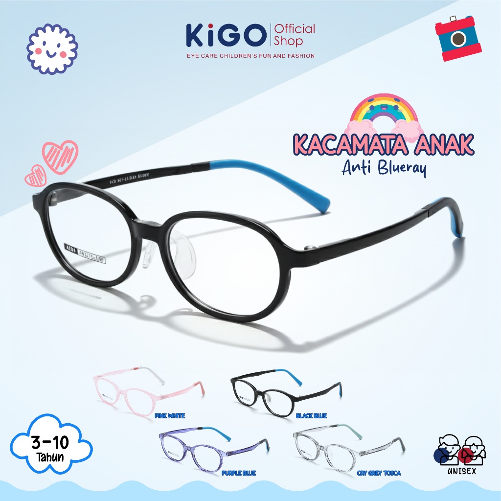Jual KIGO Kacamata Anti Radiasi Anak Photocromic Myopia Anti Radiasi ...