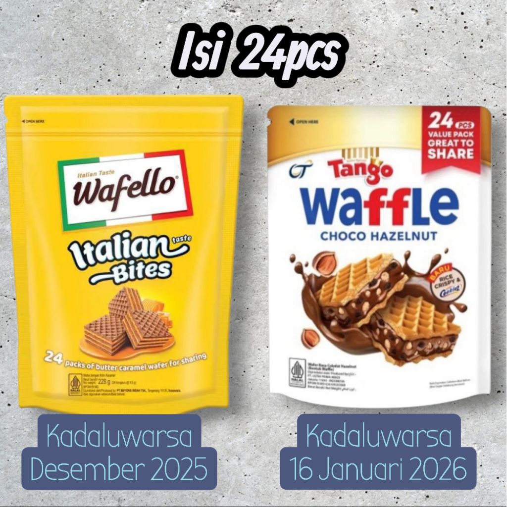 Jual wafello italian bites tango waffle choco hazelnut isi 24 pcs ...