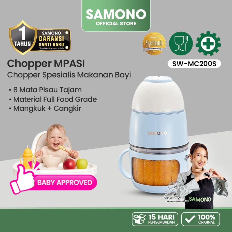 Jual SAMONO Chopper MPASI Mini Baby Food Processor 300ml Blender Bumbu ...