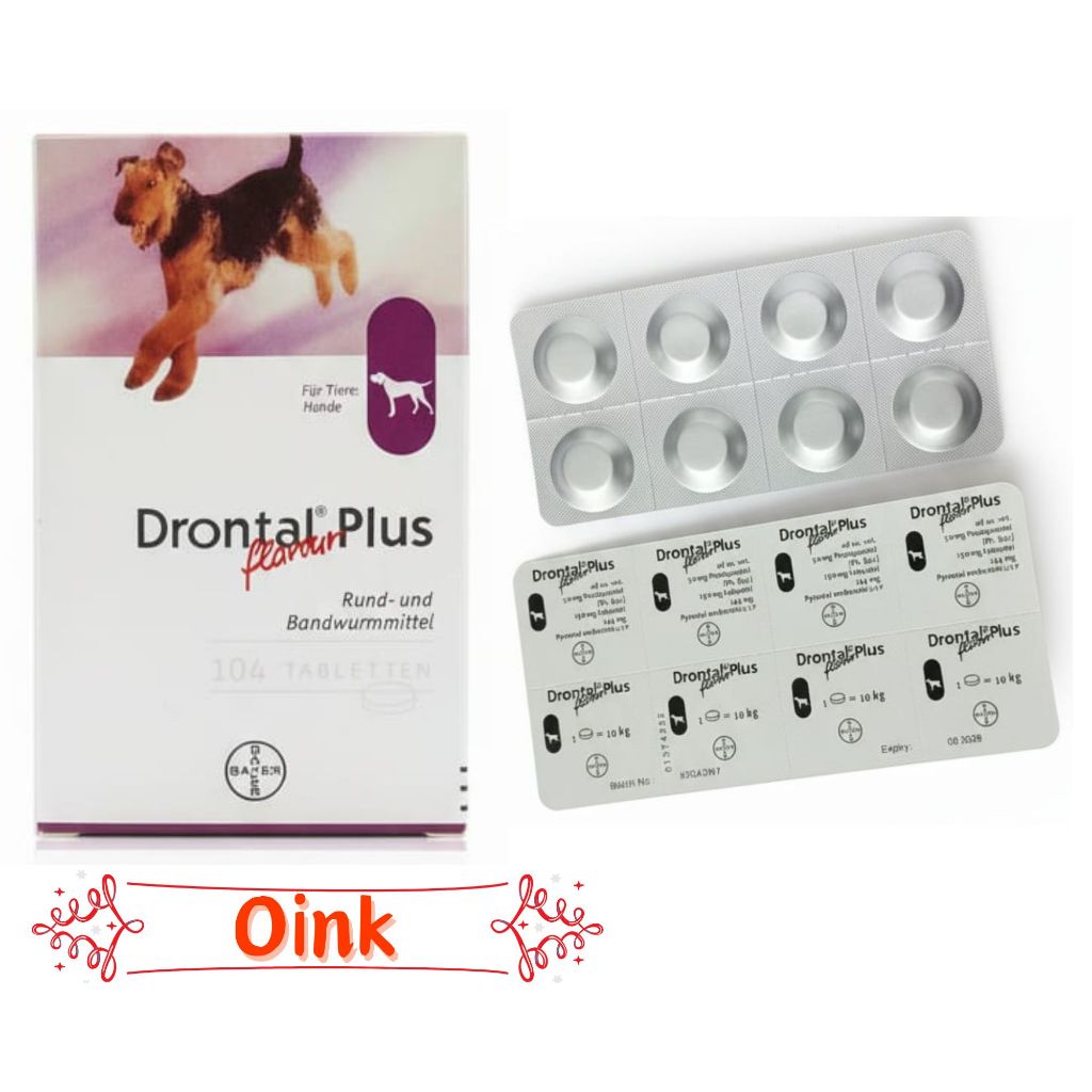 Jual Drontal Plus 1 Tablet Obat Cacing untuk Anjing Dewasa Puppy Doggy ...