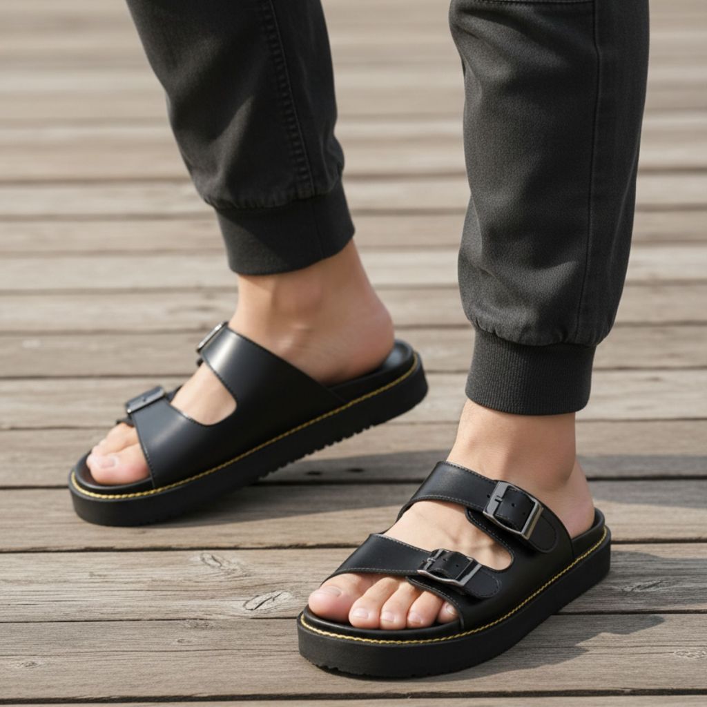 Jual Navara Footwear - Sandal Pria Casual Sporty Full Black Anti Slip ...