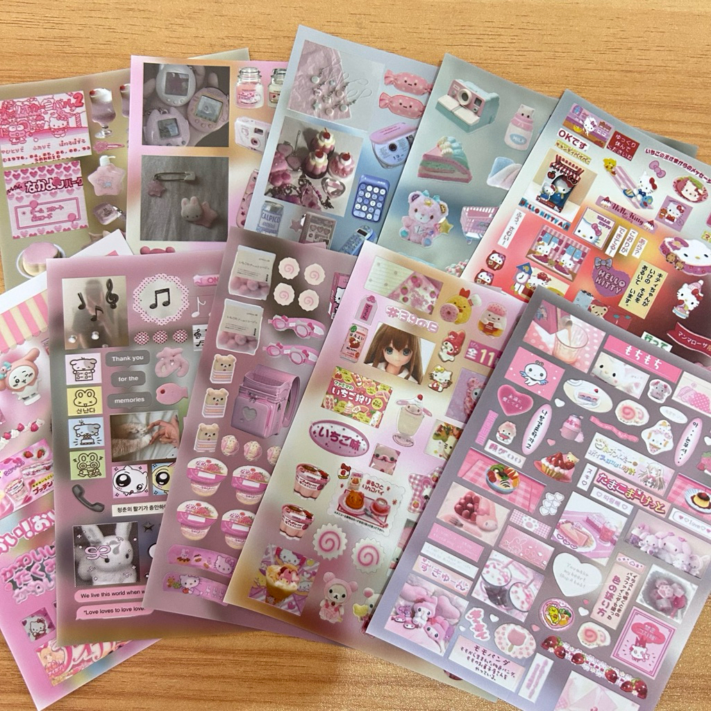 Jual Pinky Sticker Sharing vibes pinky Cute bear Diary Stiker satuan ...