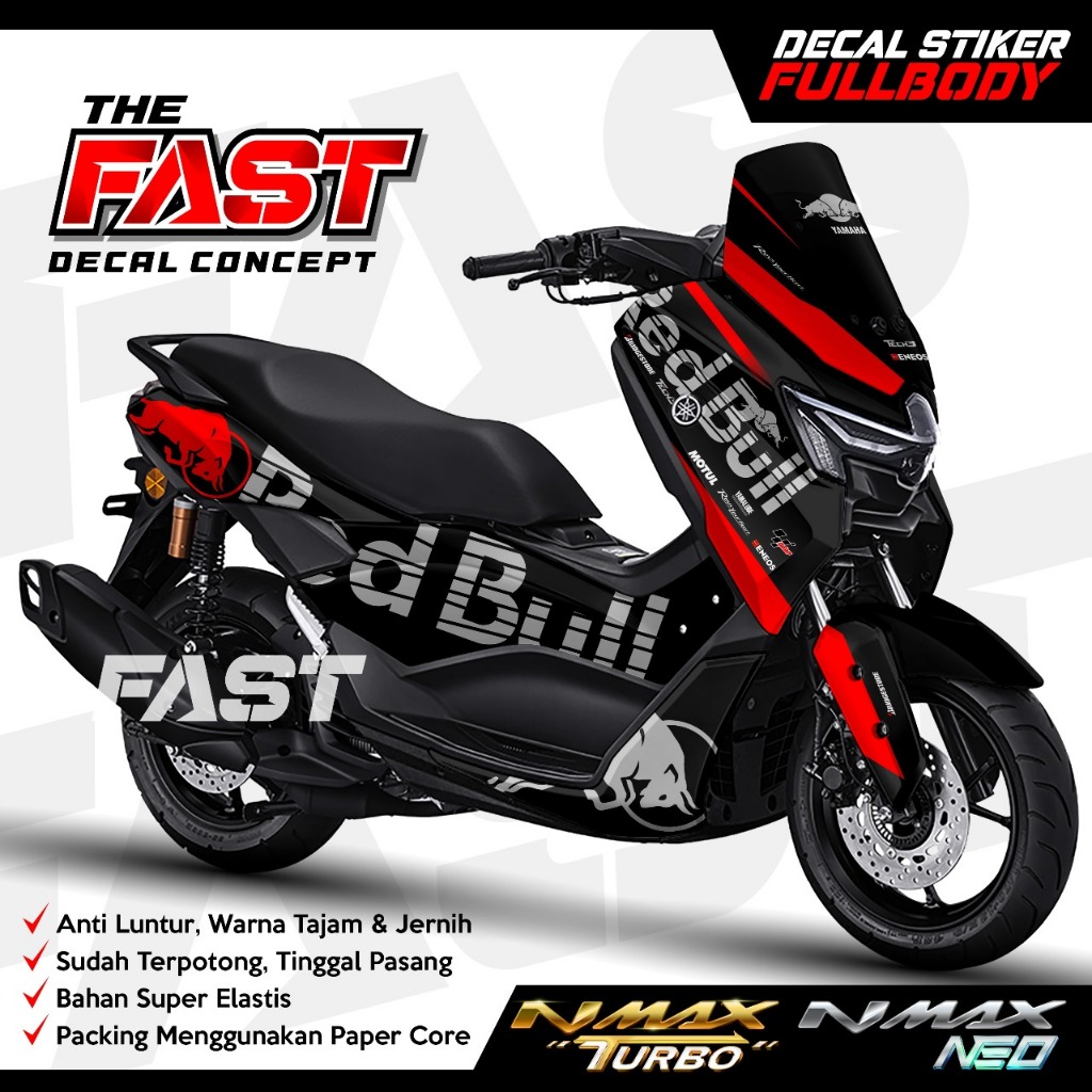 Jual TERBARU Decal Stiker Yamaha Nmax 155 New Fullbody Racing RedBull ...