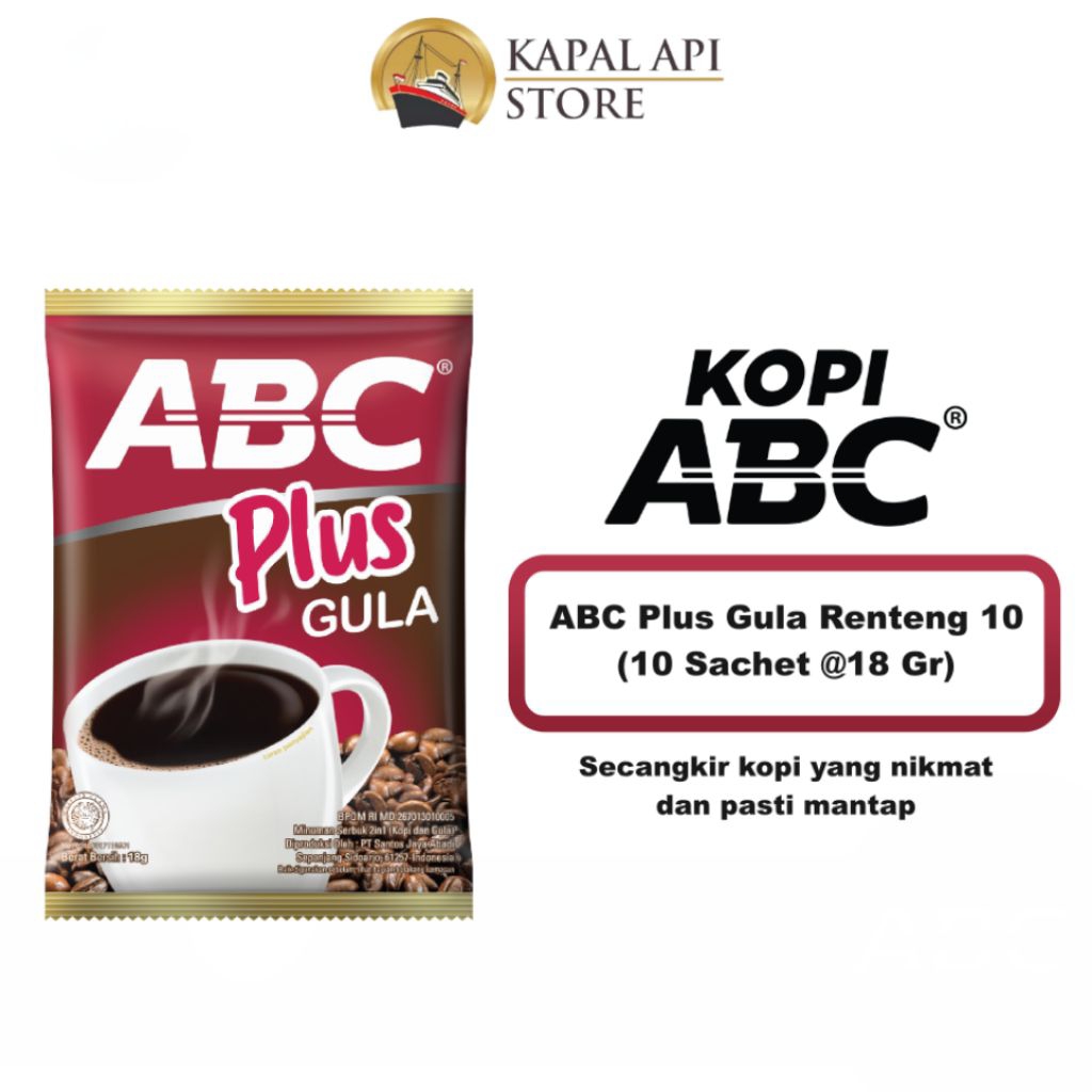 Jual kopi ABC plus gula 1 renteng isi 10 sachet | Shopee Indonesia