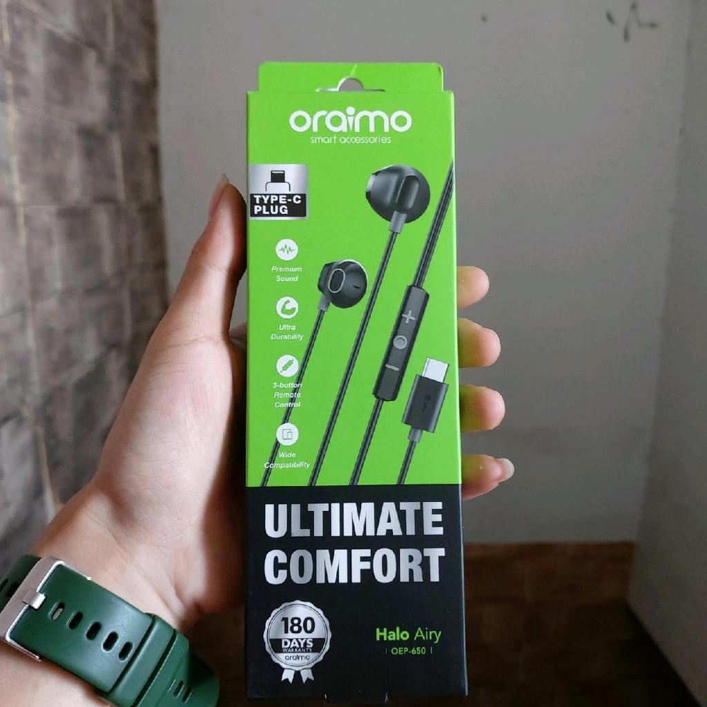 Jual Oraimo Earphone Handsfree Gaming Type C Premium Sound Halo Airy ...