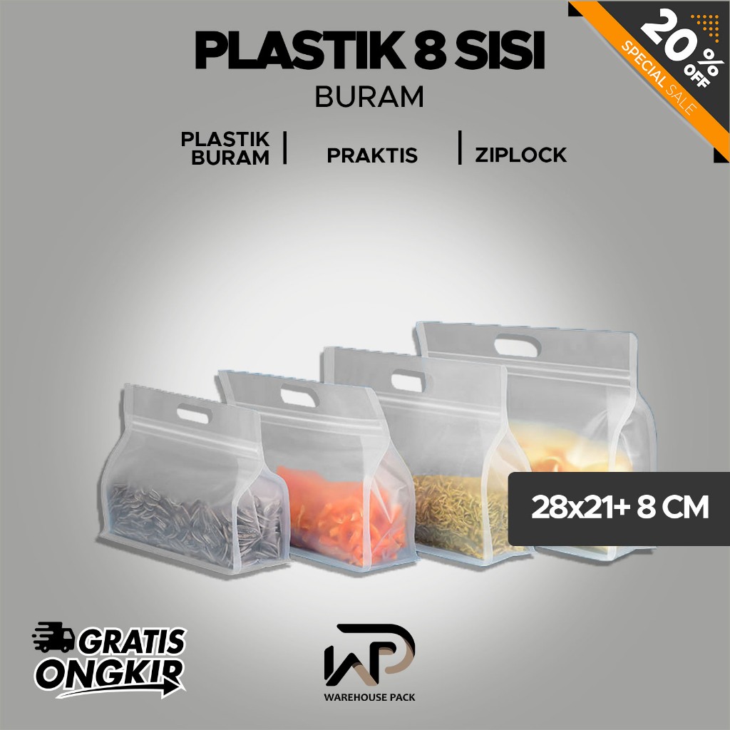 Jual ( 10pcs ) Plastik 8 sisi Buram 28 x 21 | Pouch Frosted | Plastik ...