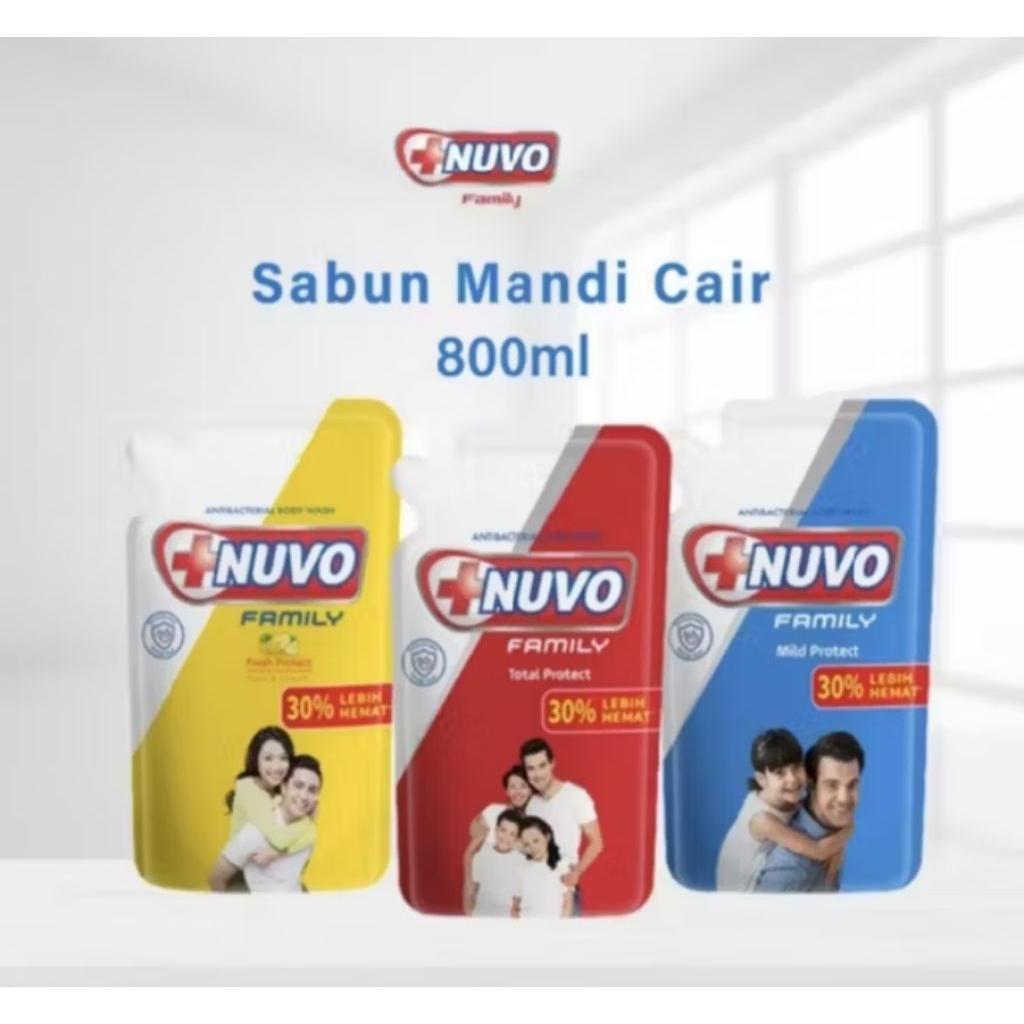 Jual NUVO SABUN MANDI CAIR 800ml KUNING, BIRU, MERAH LEBIH HEMAT 30% ...