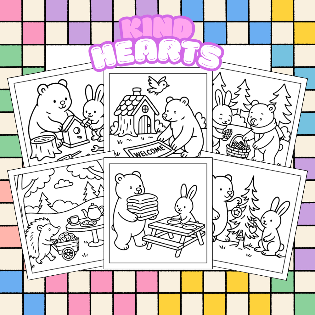 Jual KERTAS MEWARNAI / COLORING PAGES / KIND HEARTS / TEMA KEBAIKAN ...