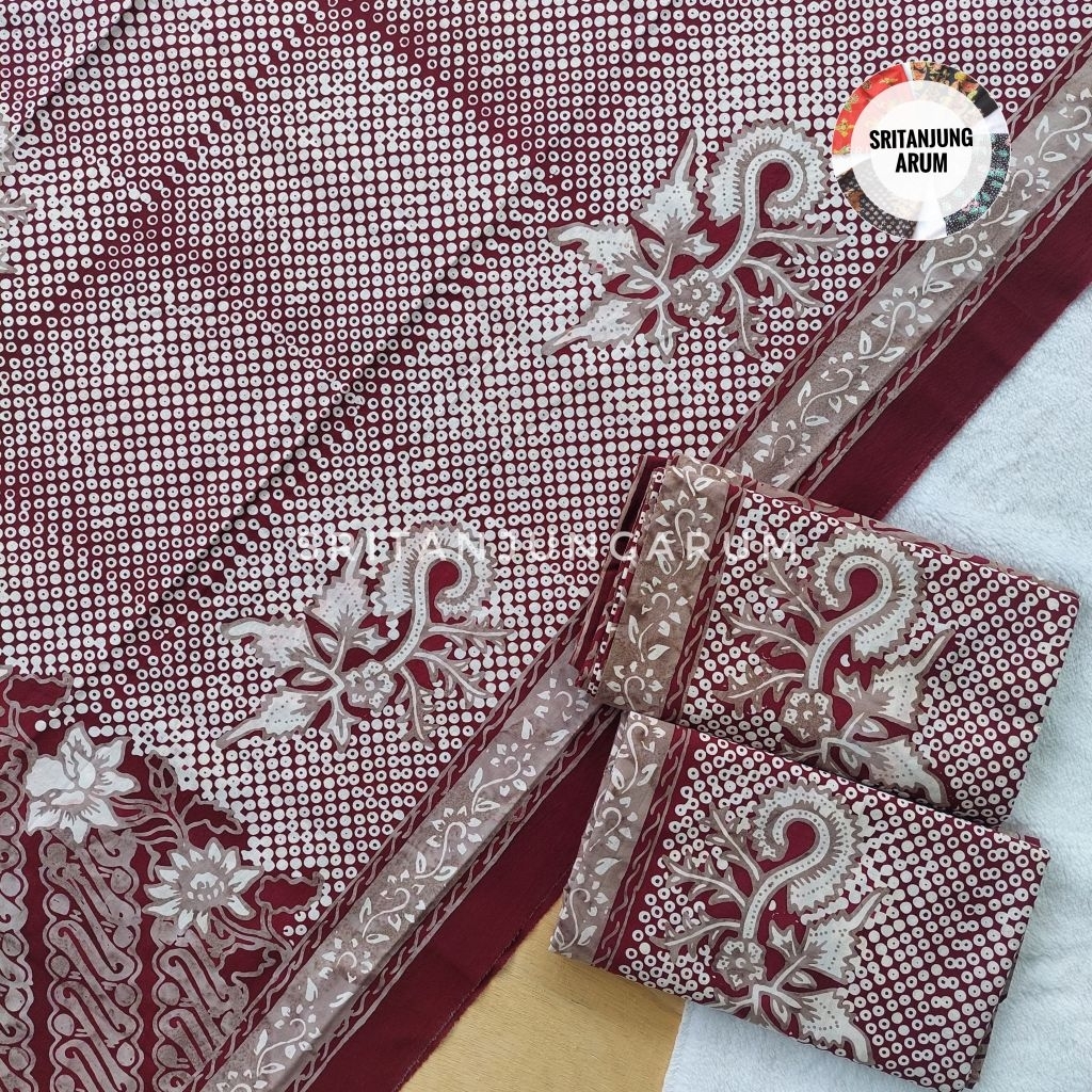 Jual Kain Batik Banyuwangi Gajah Oling mata ayam burgundy – Katun ...