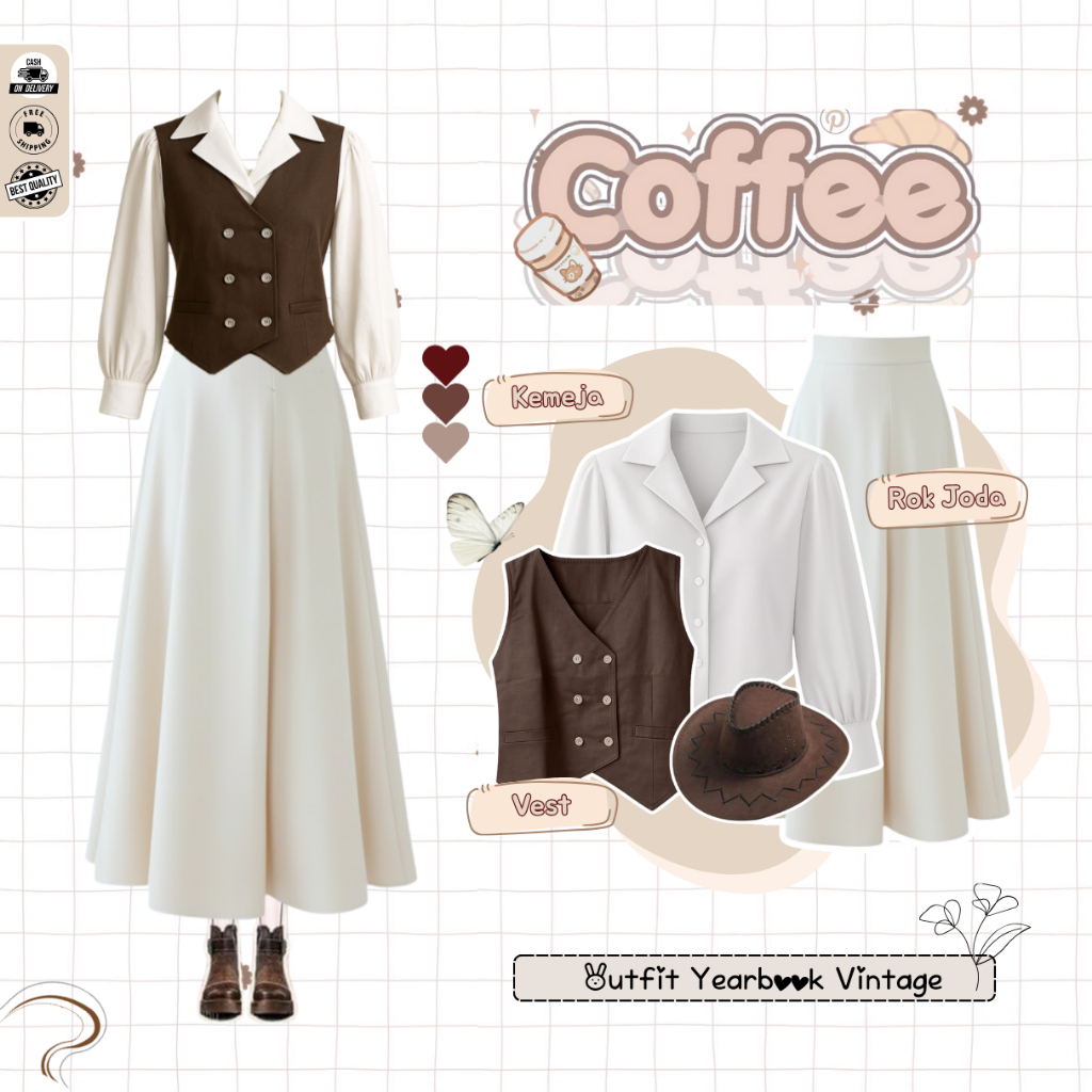 Jual Hyci One Set Outfit Yearbook Cowboy ( Topi + Vest Brownies ...
