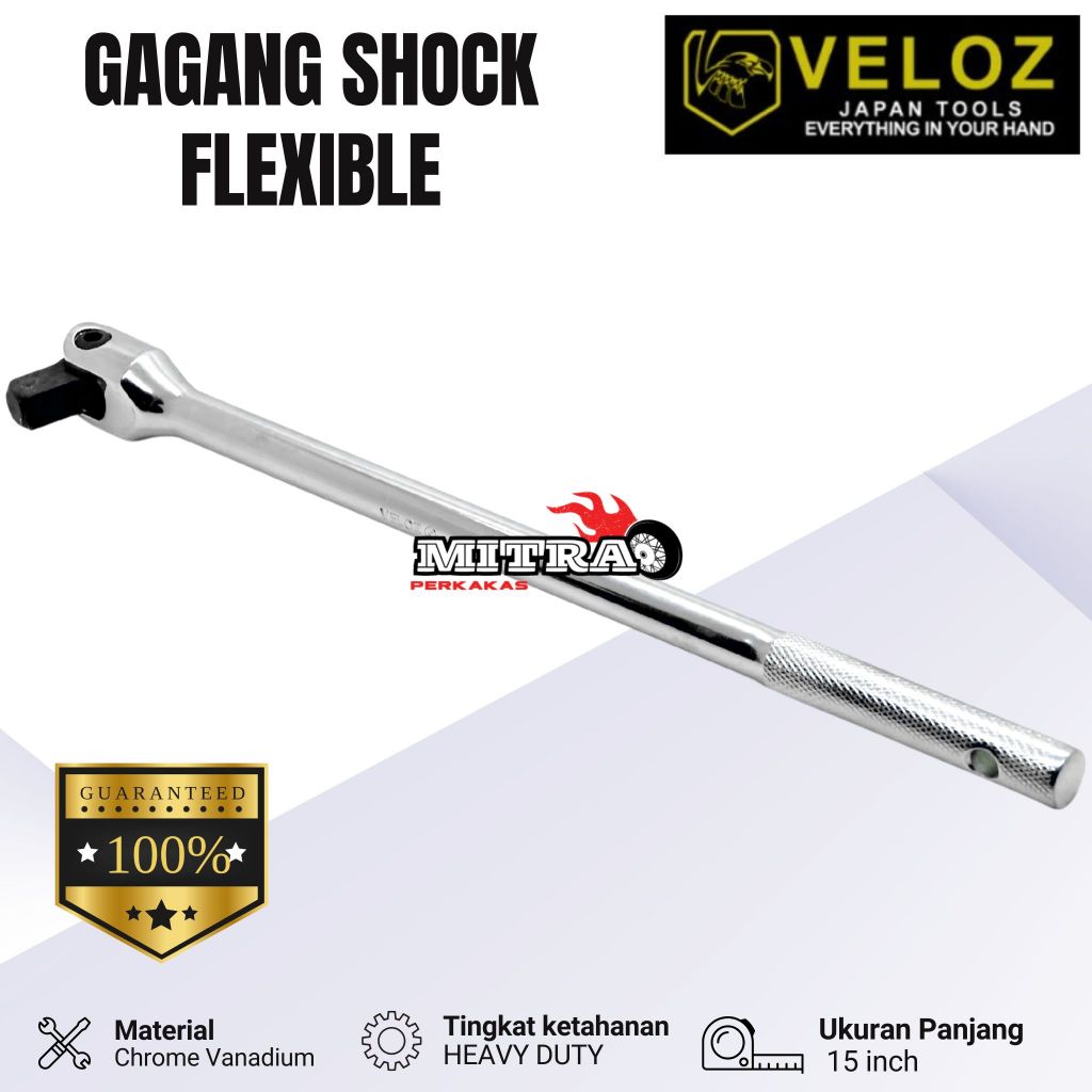 Jual Stang gagang handle kunci sock sok flexible shock 1/2" x 15" Veloz ...