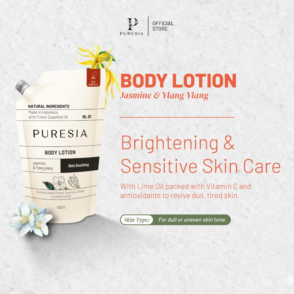 Jual Puresia | Body Lotion Refill Jamine & Ylang Ylang 400ml | Shopee ...