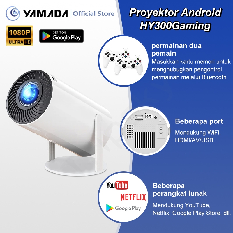 Jual Proyektor Android Gaming HY300Proyektor Android 11.0 Proyektor 4K ...