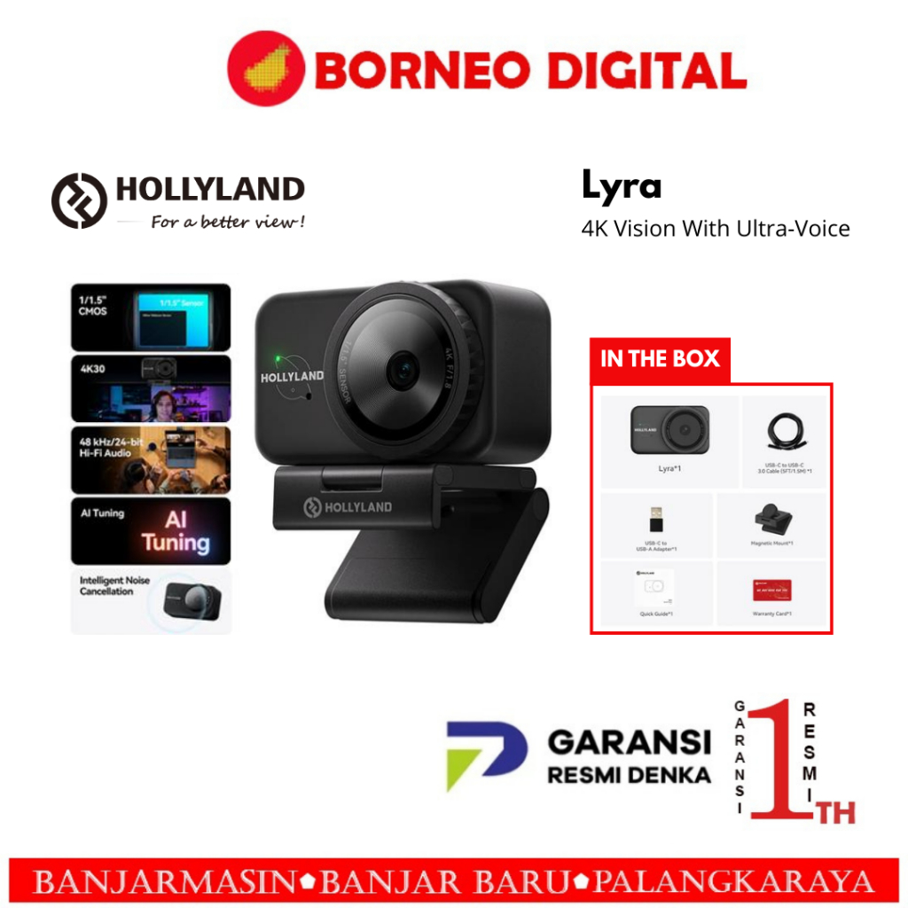 Jual Hollyland Lyra AI-Powered 4K UHD Webcam Streaming Portable Web Cam ...