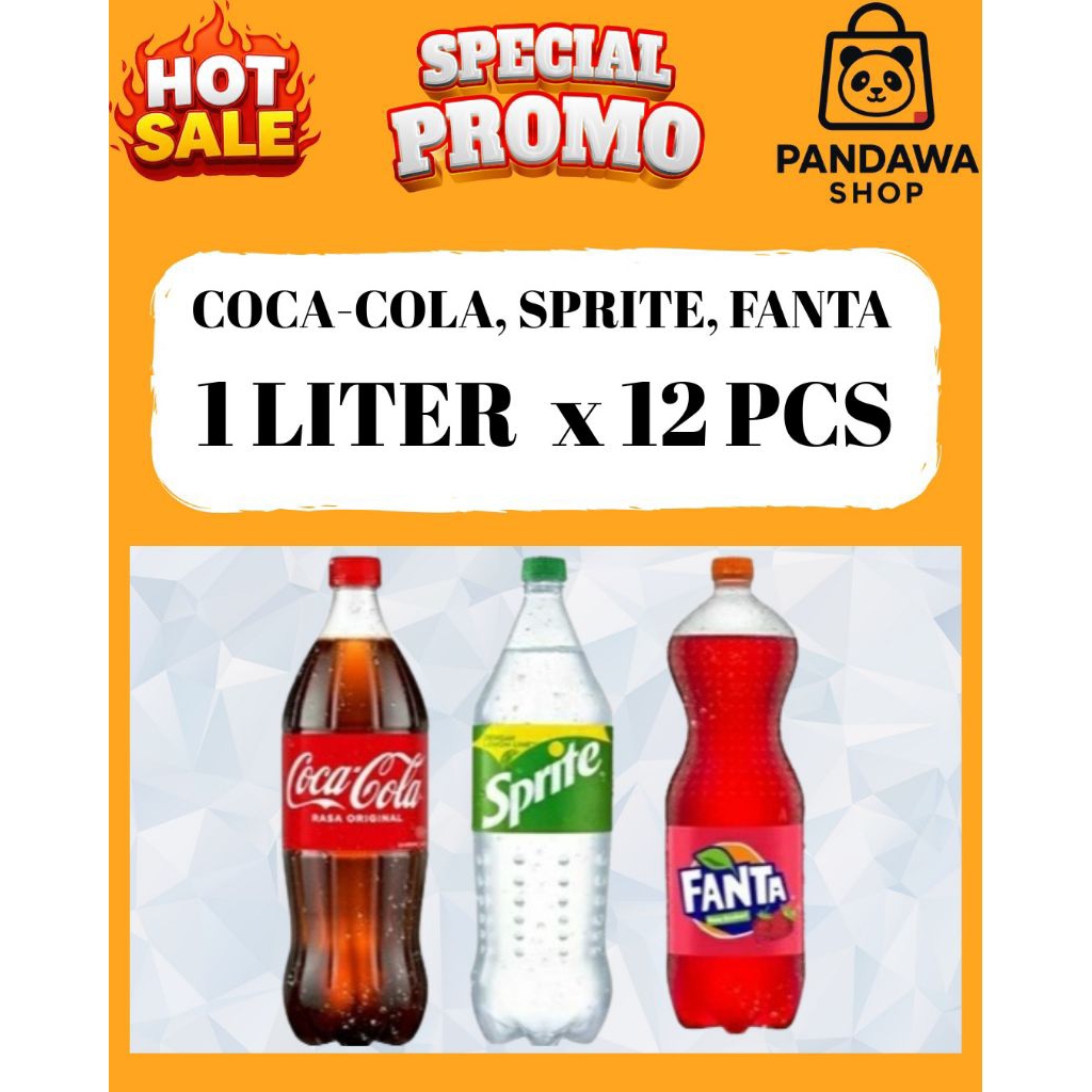 Jual Coca-Cola Sprite fanta 1 liter 1 karton isi 12 botol | Shopee ...