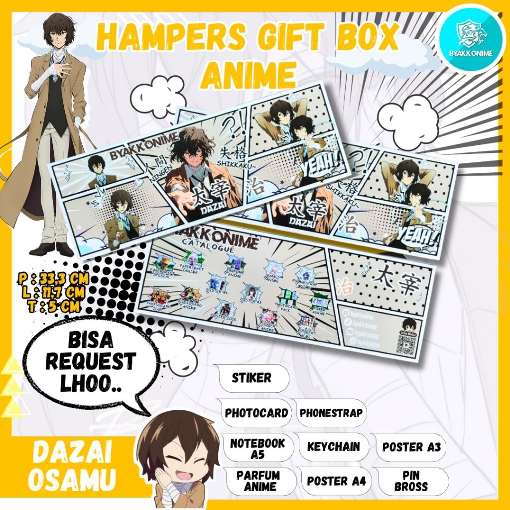 Jual HAMPERS ANIME Dazai Osamu Bungou Stray Dogs | Custom Gift Box ...