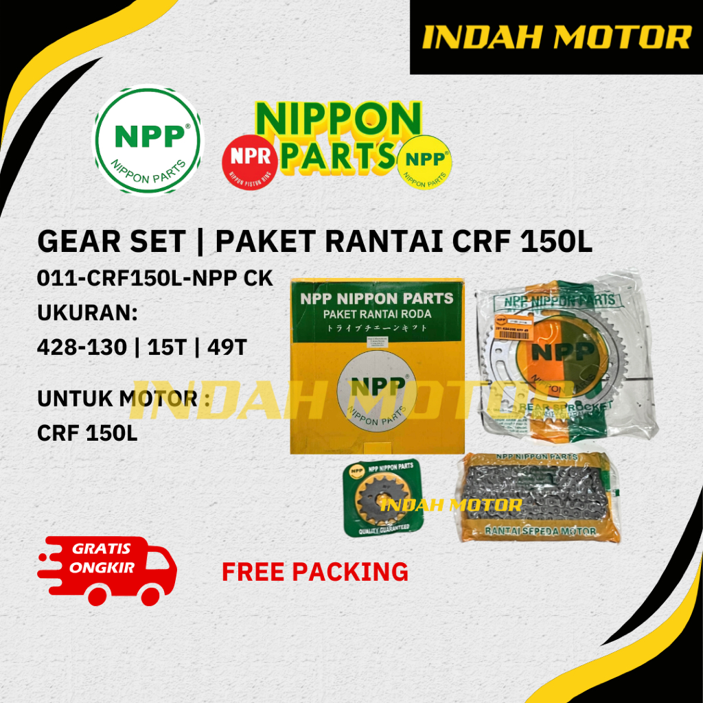 Jual GEAR SET CRF 150 L 011-CRF150L-NPP CK | PAKET RANTAI KOMPLIT ...