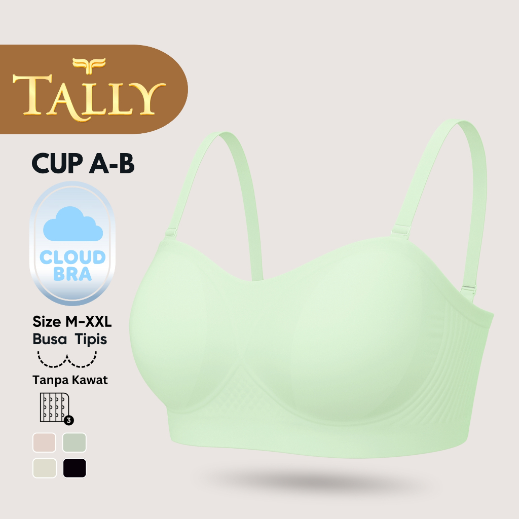 Jual TALLY Bra Tanpa Kawat Busa Tipis Bahan Nilon Spandex Cup A - B ...