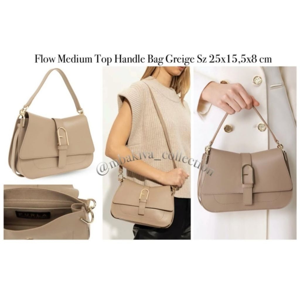 Jual Flow Medium Top Handle Bag Greige | Shopee Indonesia
