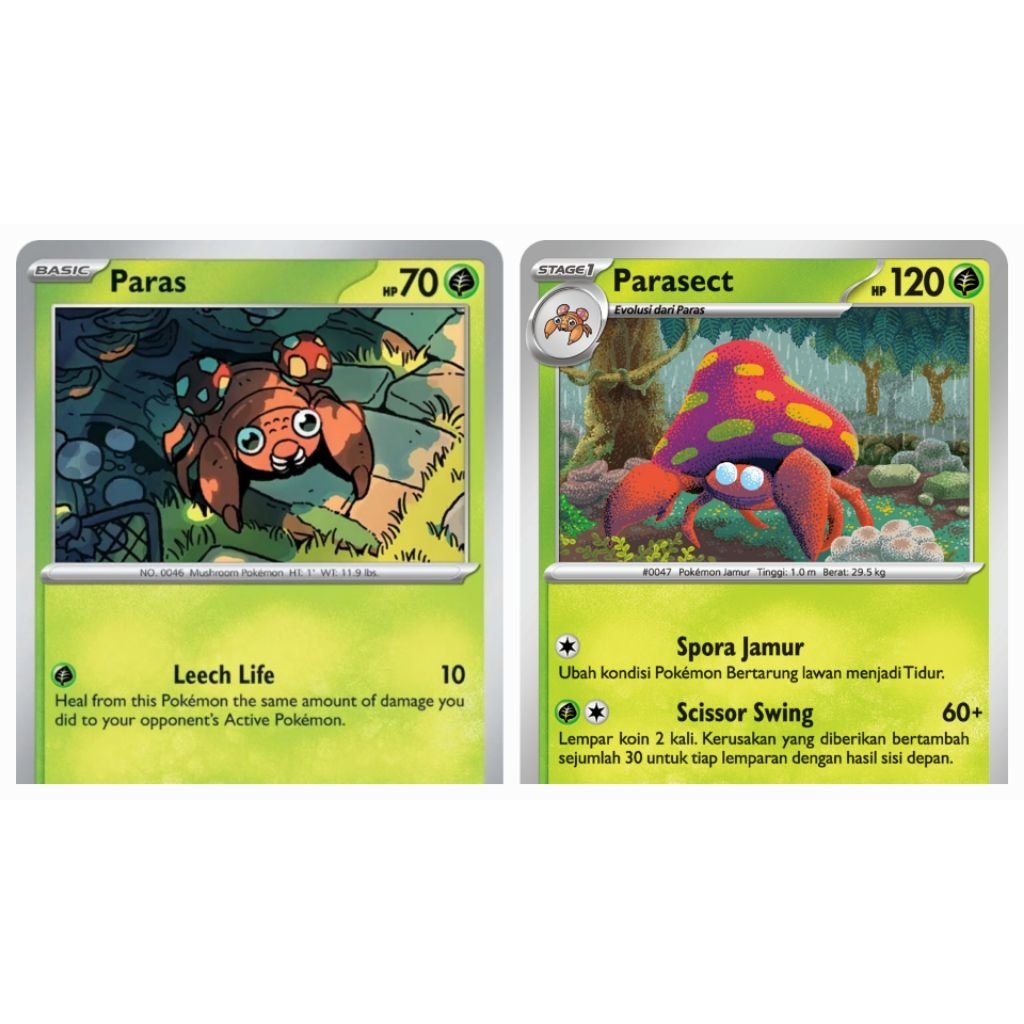 Jual Tcg Pokemon Paras & Parasect Evoline Common | Shopee Indonesia