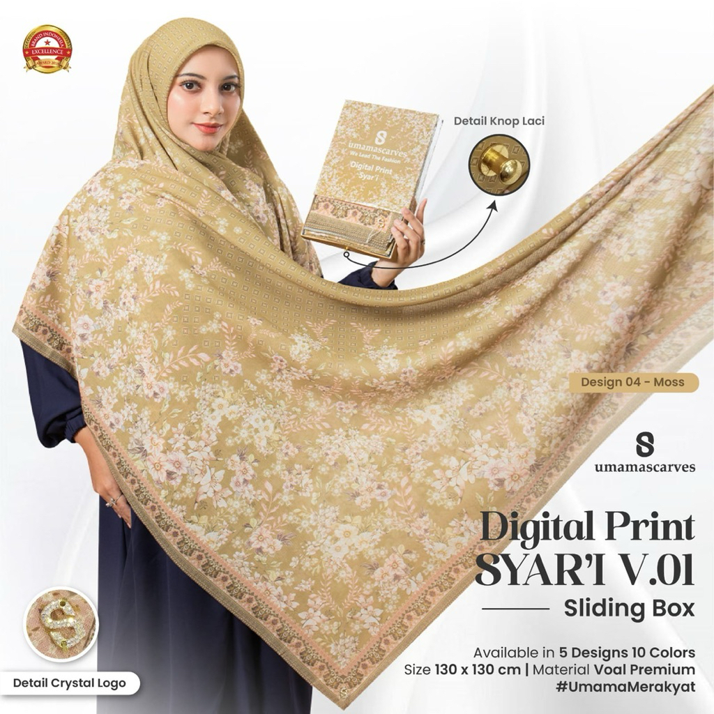Jual Umama Scraves Motif Box Syar’i 130*130cm | Shopee Indonesia