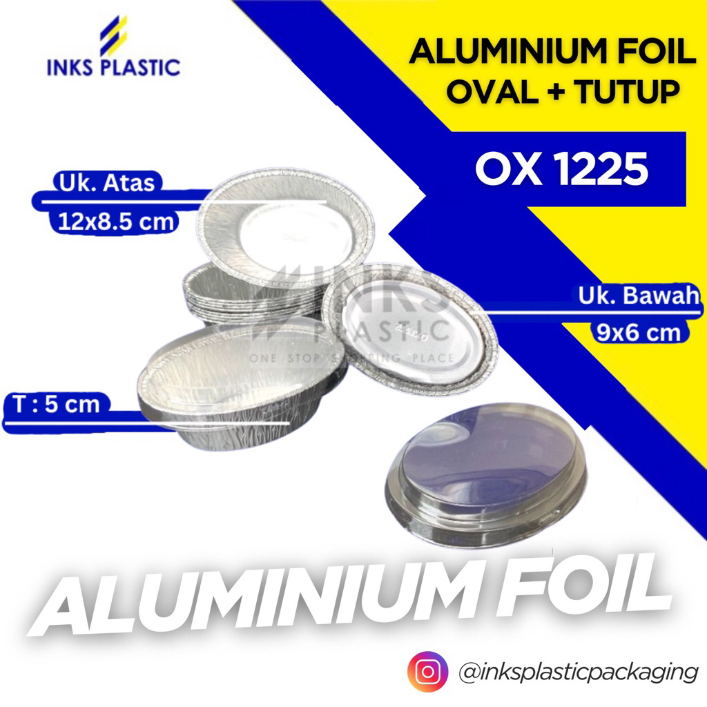 Jual ALUMUNIUM FOIL TRAY OVAL OV 230 OX 1225 + TUTUP | Shopee Indonesia