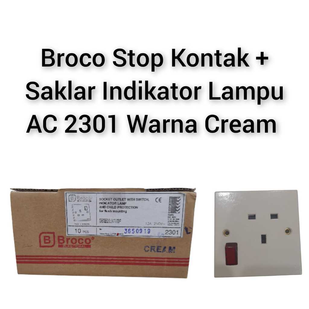 Jual Broco Stop Kontak AC Saja 2301 Warna Cream SNI | Shopee Indonesia