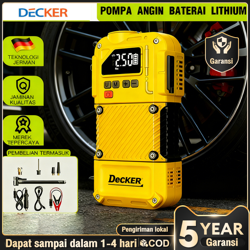 Jual DECKER 2-in-1 Jump Starter Pompa Angin Ban Mobil Elektrik Mini Car ...