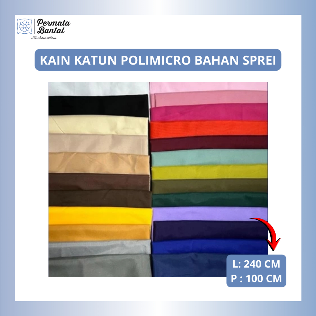 Jual Kain Katun Poly Micro Bahan Sprei Panjang 1 Meter Lebar 240cm ...