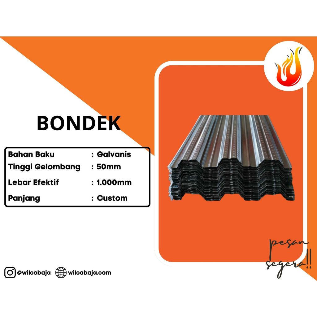 Jual ALAS COR BONDEK/FLOORDECK GALVANIS PER METER | Shopee Indonesia