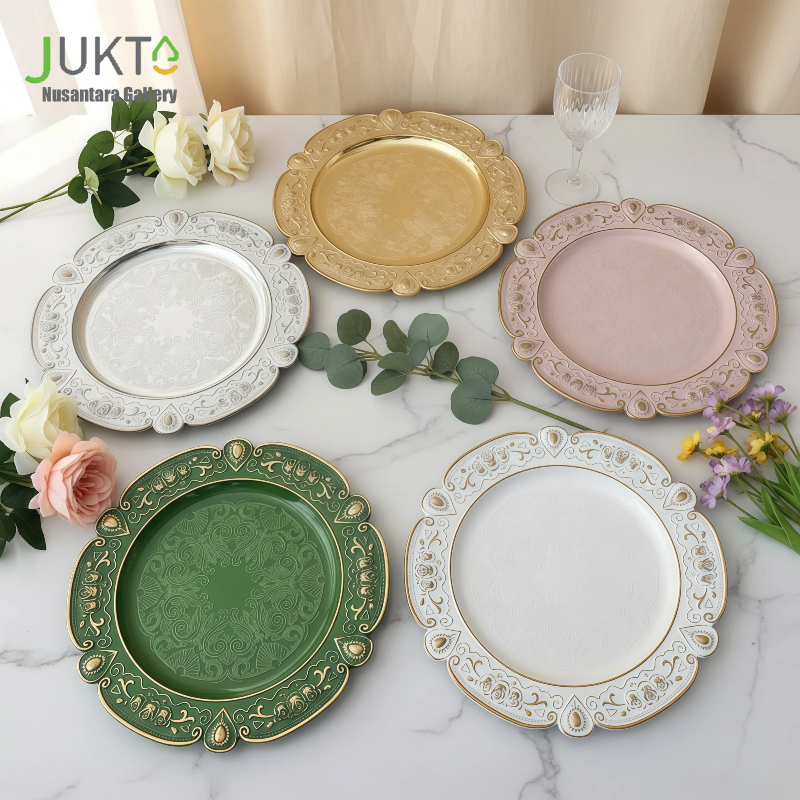 Jual JUKTA [COD] Charger Plate Vintage 33cm - Alas Piring Ukiran Klasik ...