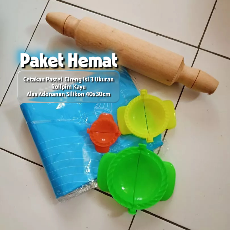 Jual 1 Set Cetakan Pastel Cireng + Pangsit, Roll Pin Kayu & Alas Adonan ...