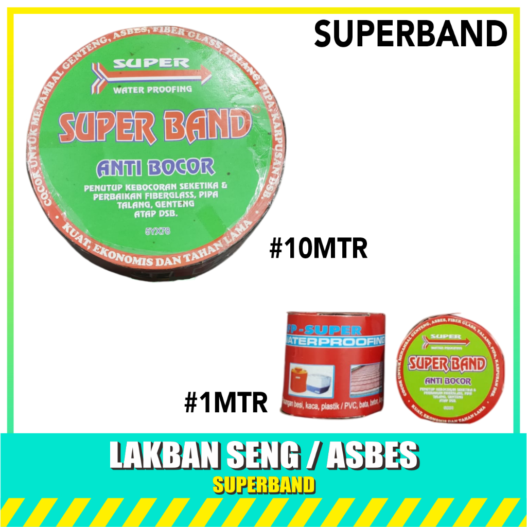 Jual SUPERBAND Lakban Seng 1 Meter 10 Meter / Isolasi Atap / Tambal ...