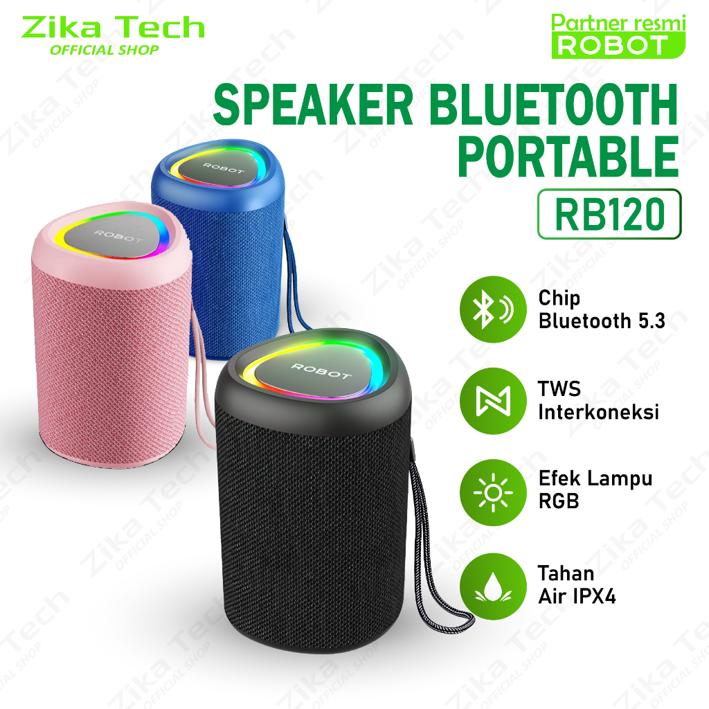 Jual ROBOT RB120 ROBOT RB120 Speaker Bluetooth Portable RGB Waterproof ...