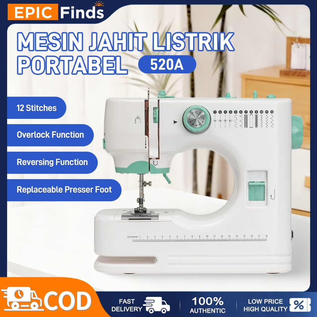 Jual Epic Finds Mesin Jahit Portabel 520A, mesin jahit rumah mini ...