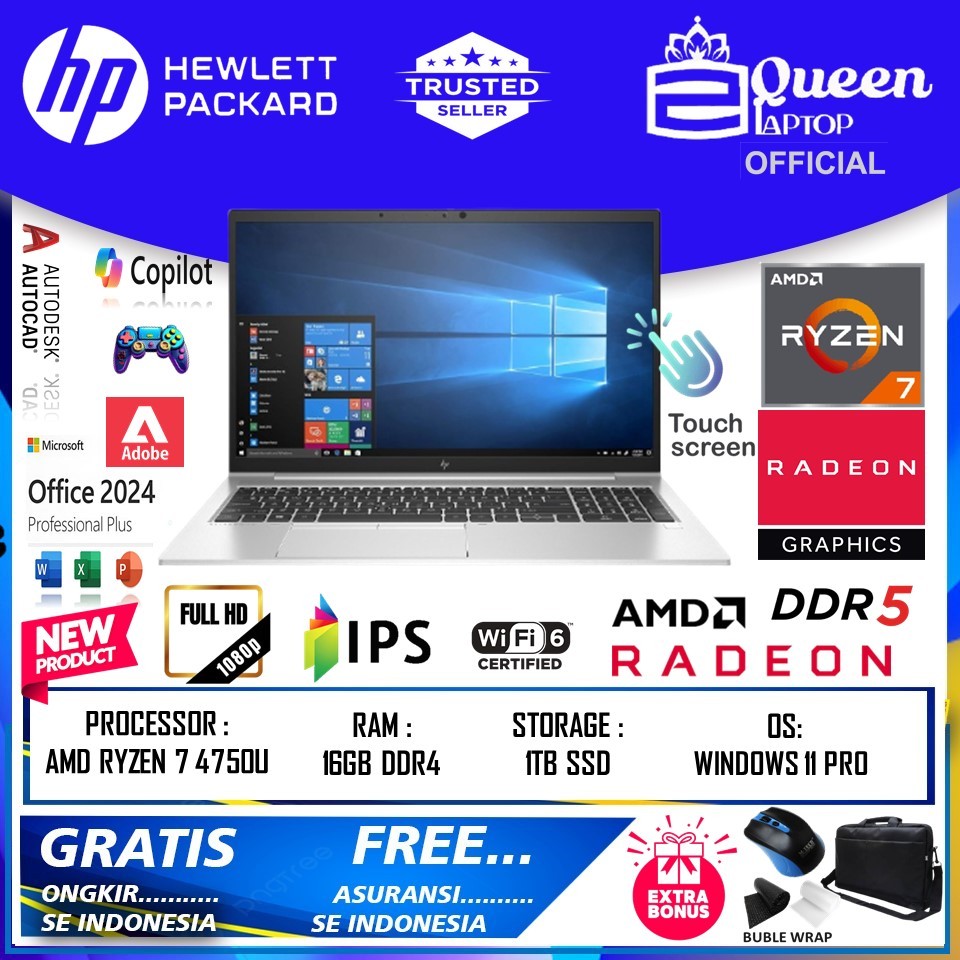 Jual Laptop HP ELITEBOOK 855 G7 AMD RYZEN 7 4750U 16GB 1TB 15inch FHD ...