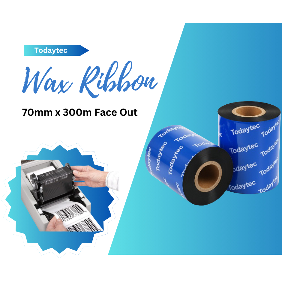 Jual Ribbon Barcode Wax Ribbon 70 mm x 300 m Face Out - Todaytec ...
