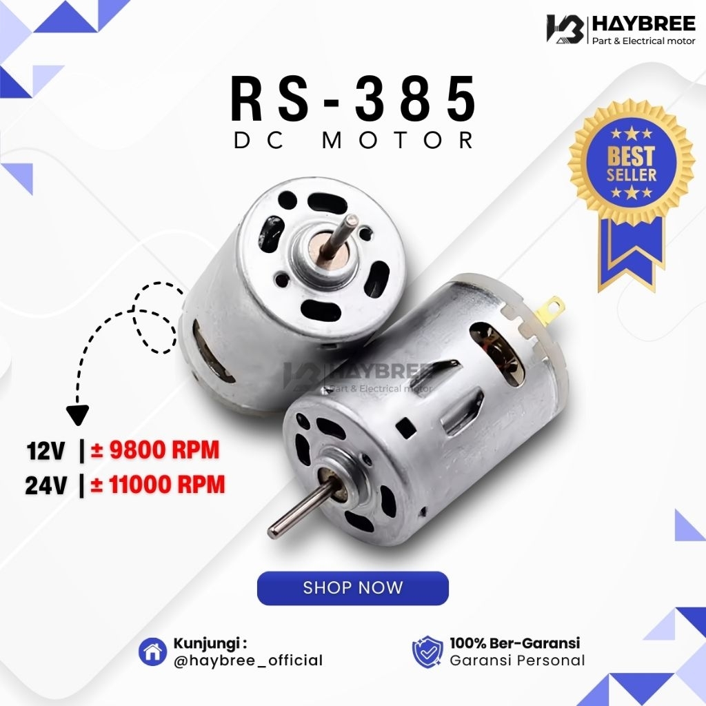 Jual Dinamo DC Motor RS-385 11000Rpm input 12V-24V High Speed | Shopee ...