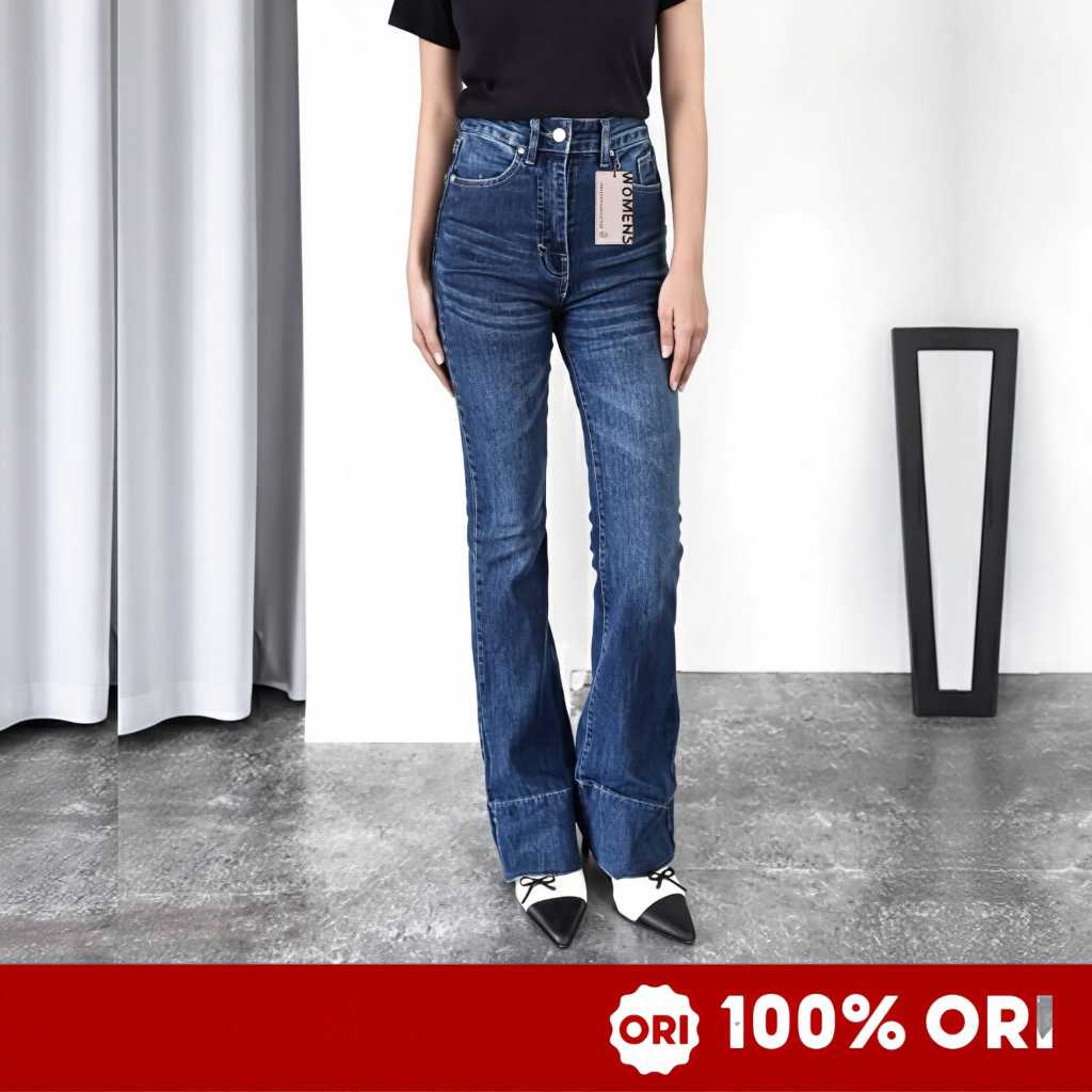 Jual NF - Jennie Jeans - Highwaist Cutbray Jeans Retro Lipat Lebar ...
