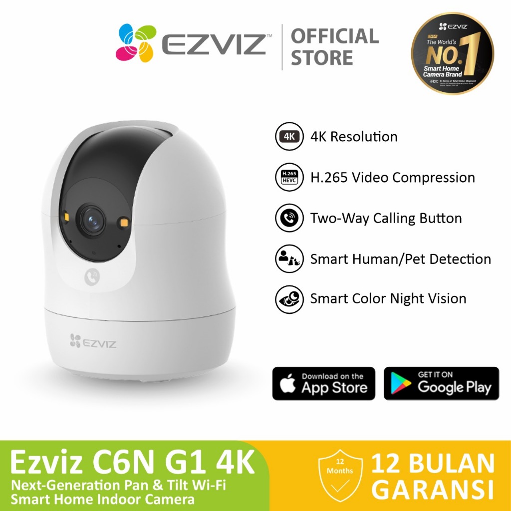 Jual Ezviz C6N 8MP 4K G1 Pan & Tilt Wi-Fi IP Camera CCTV Indoor Smart ...